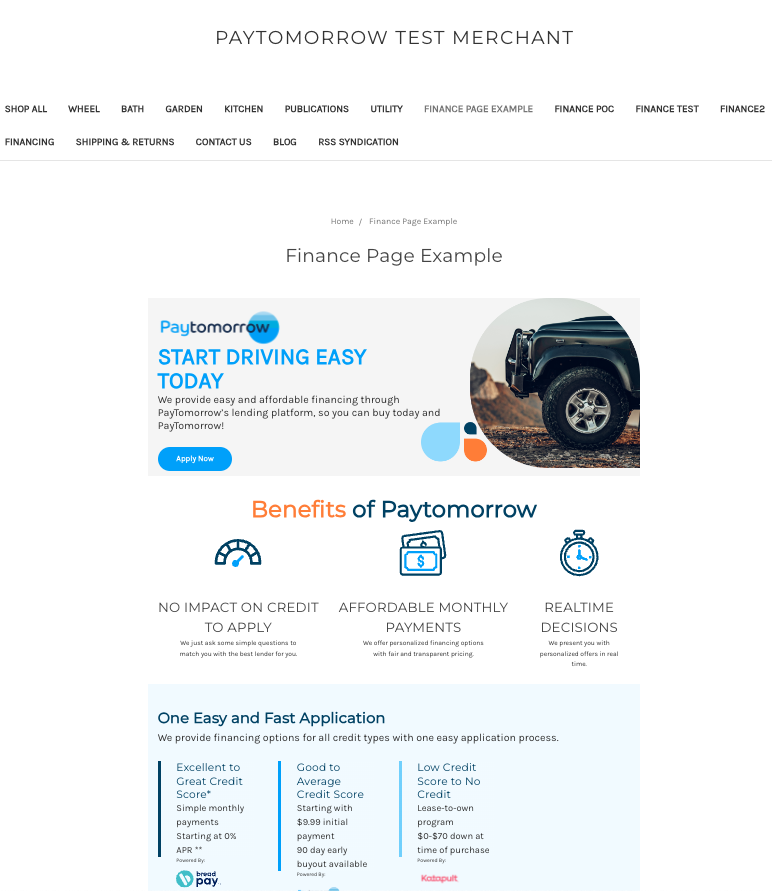 PayTomorrow Documentation | PayTomorrow Documentation